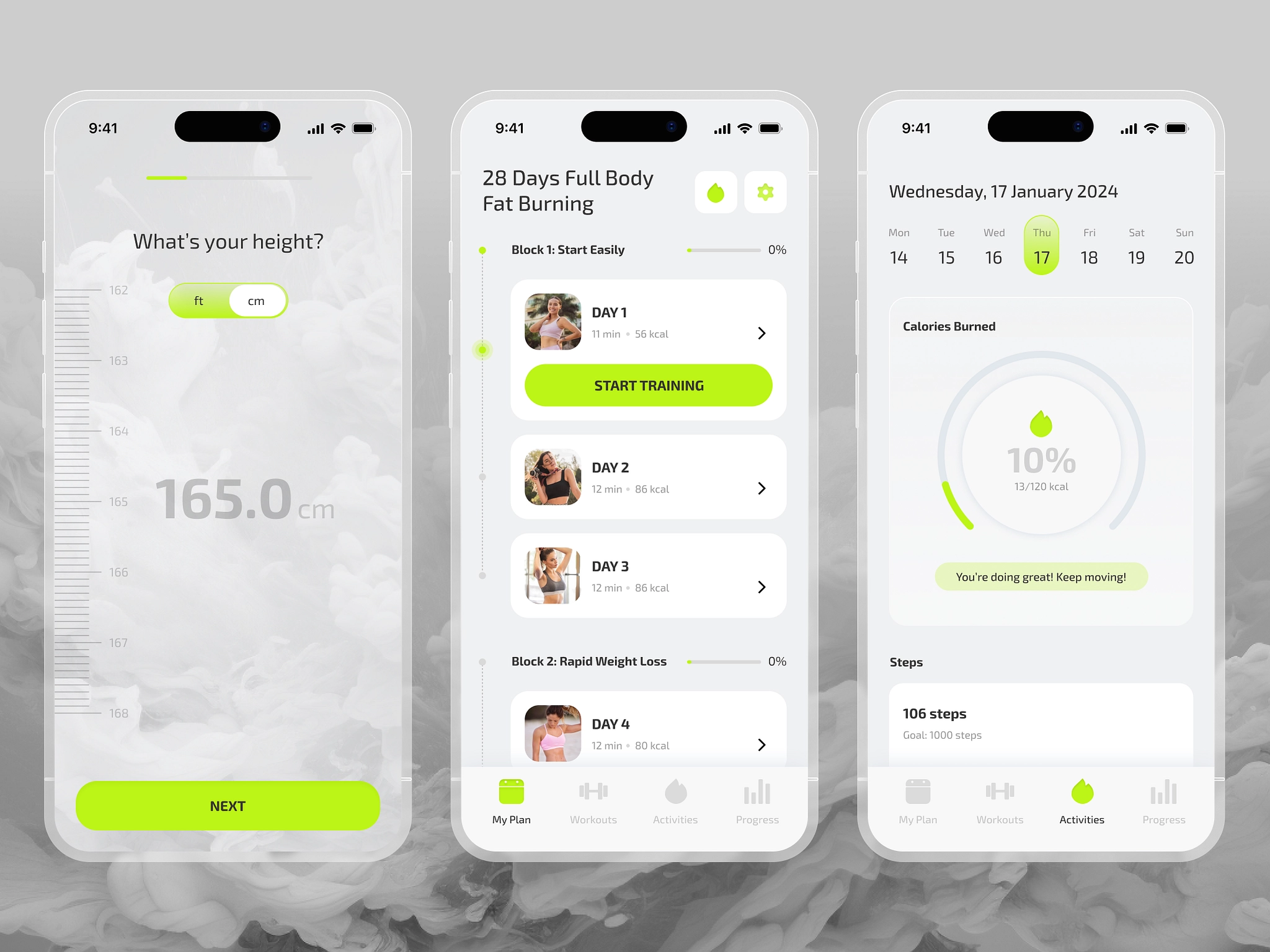 Fitness tracking Color Palette, Combinations & Schemes | Octet Design Labs