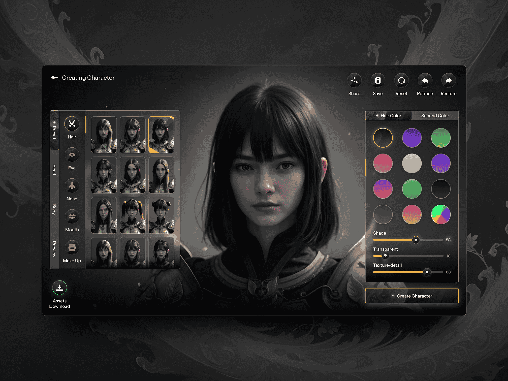 Game character customization Color Palette, Inspiration | Addding